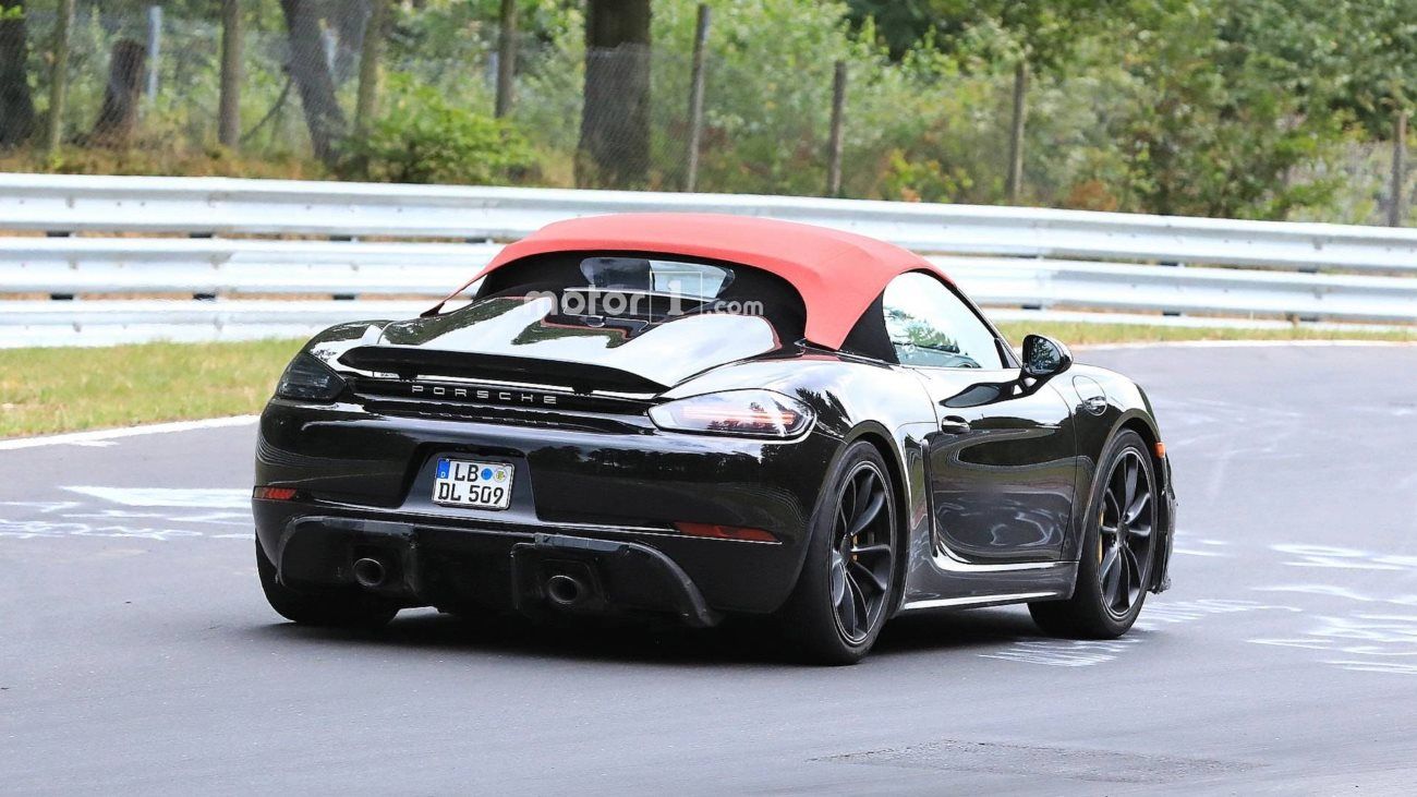 Porsche 718 Boxster Spyder Photographed With Convertible Roof