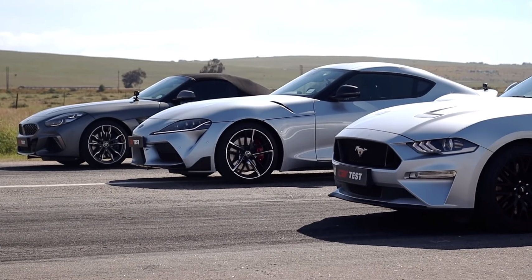 BMW Z4, Mustang GT, and Toyota Supra Go Head-To-Head In Drag Race