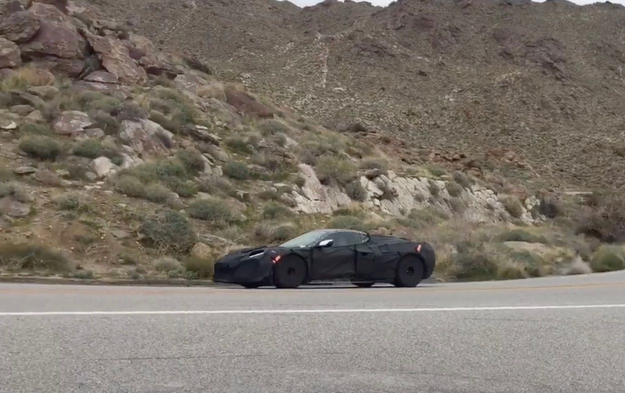 C8 Corvette Equipped With Flat Plane Crank V8 Testing on Public Roads