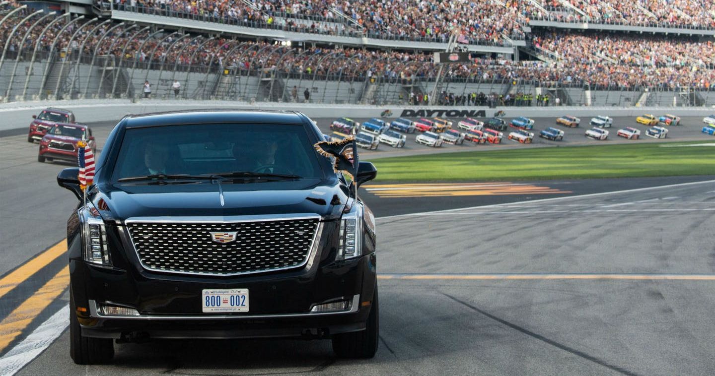 Watch The Presidential Limo "The Beast" Kick Off The Daytona 500