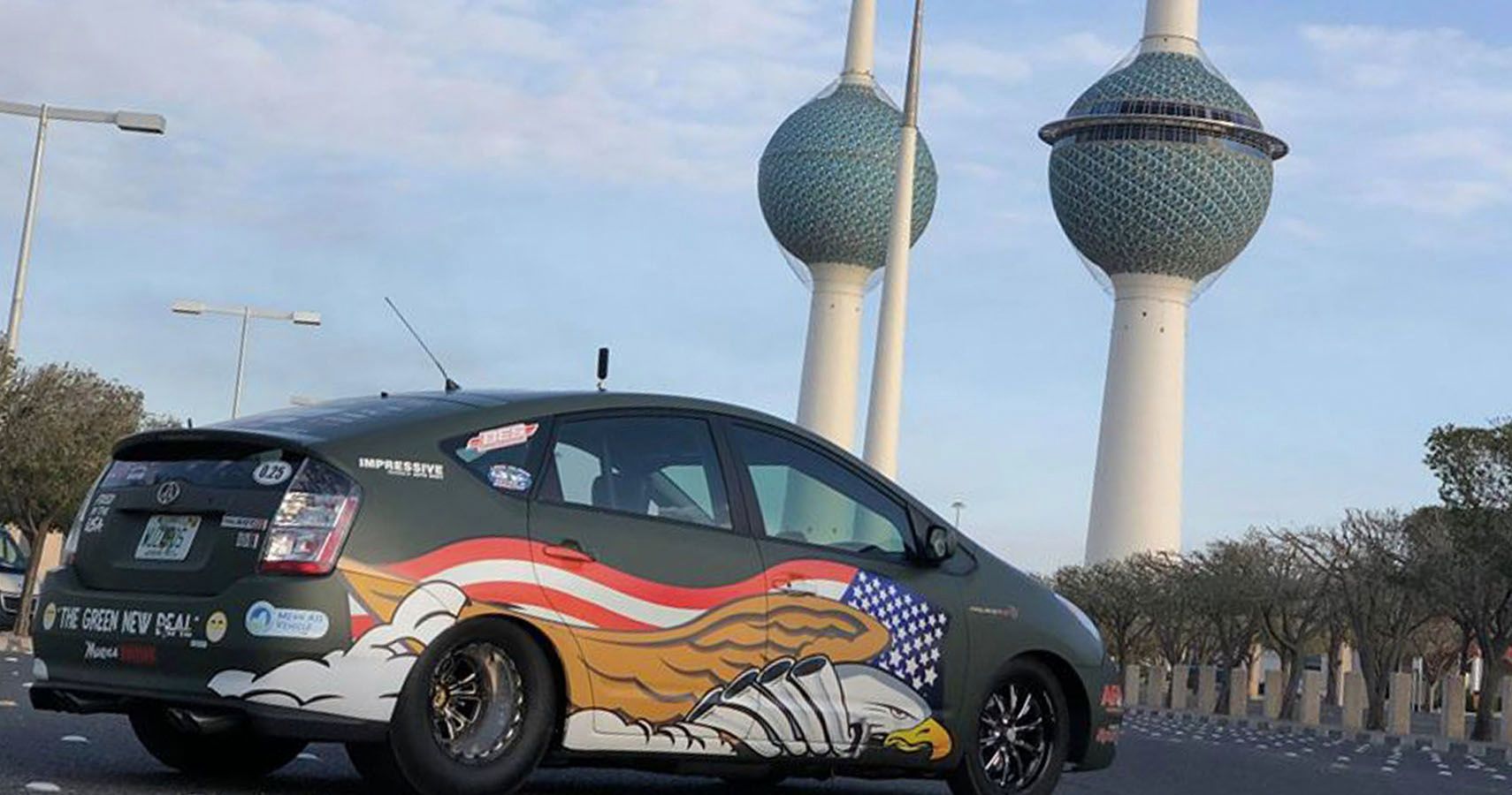 Hellcat Swapped, U.S.A. Themed PriuSRT8 Visits Troops