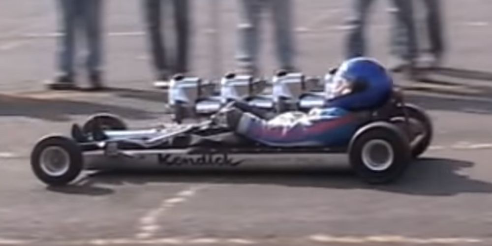 Tearing Up The Track In A Quad-Engine Drag Kart