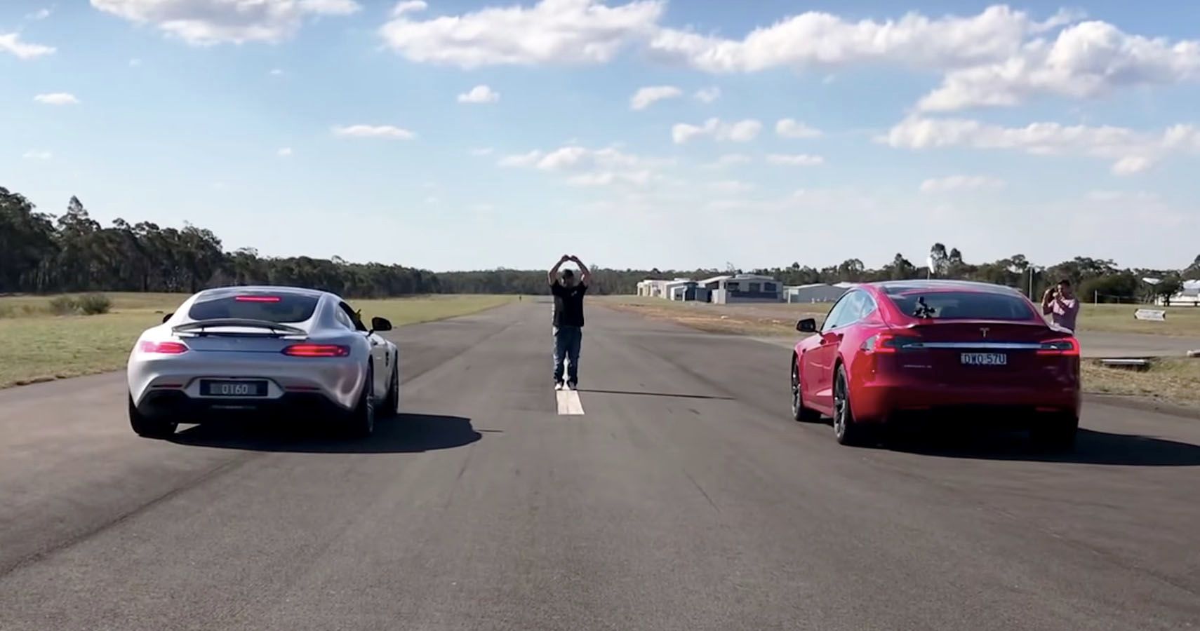 Drag Test: Mercedes-AMG GT S Takes On Tesla Model S