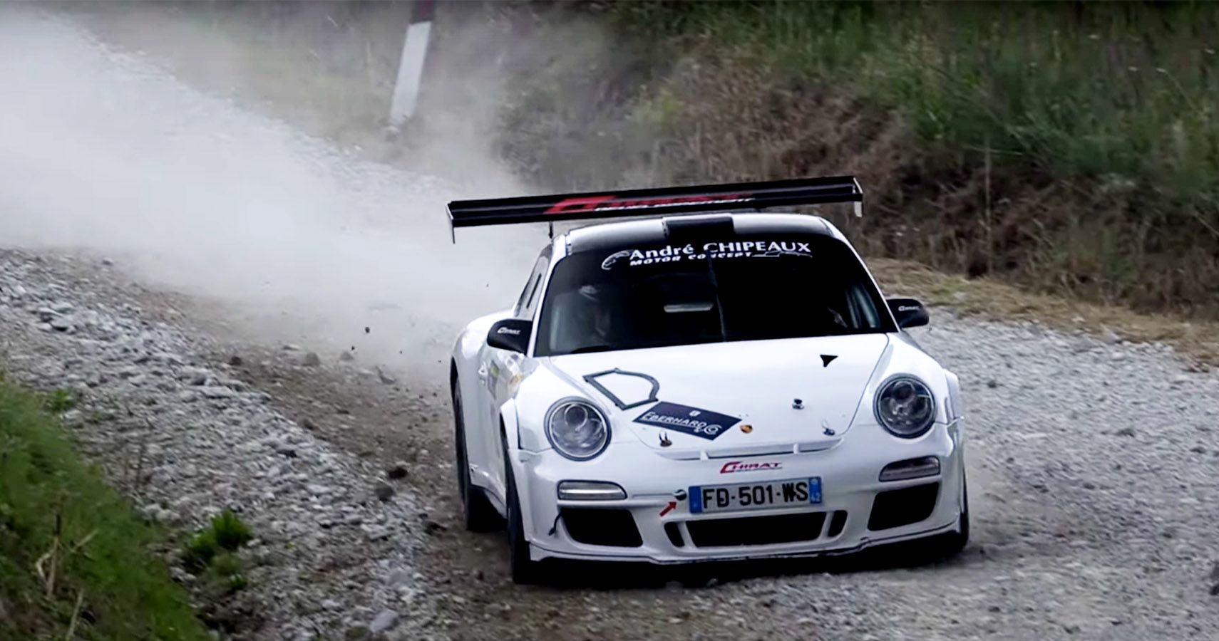 Watch And Listen As A Porsche 911 GT3 Tears Up Rally Course