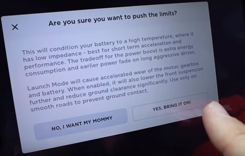 Tesla Model S Sports All-New Cheetah Stance Launch Mode