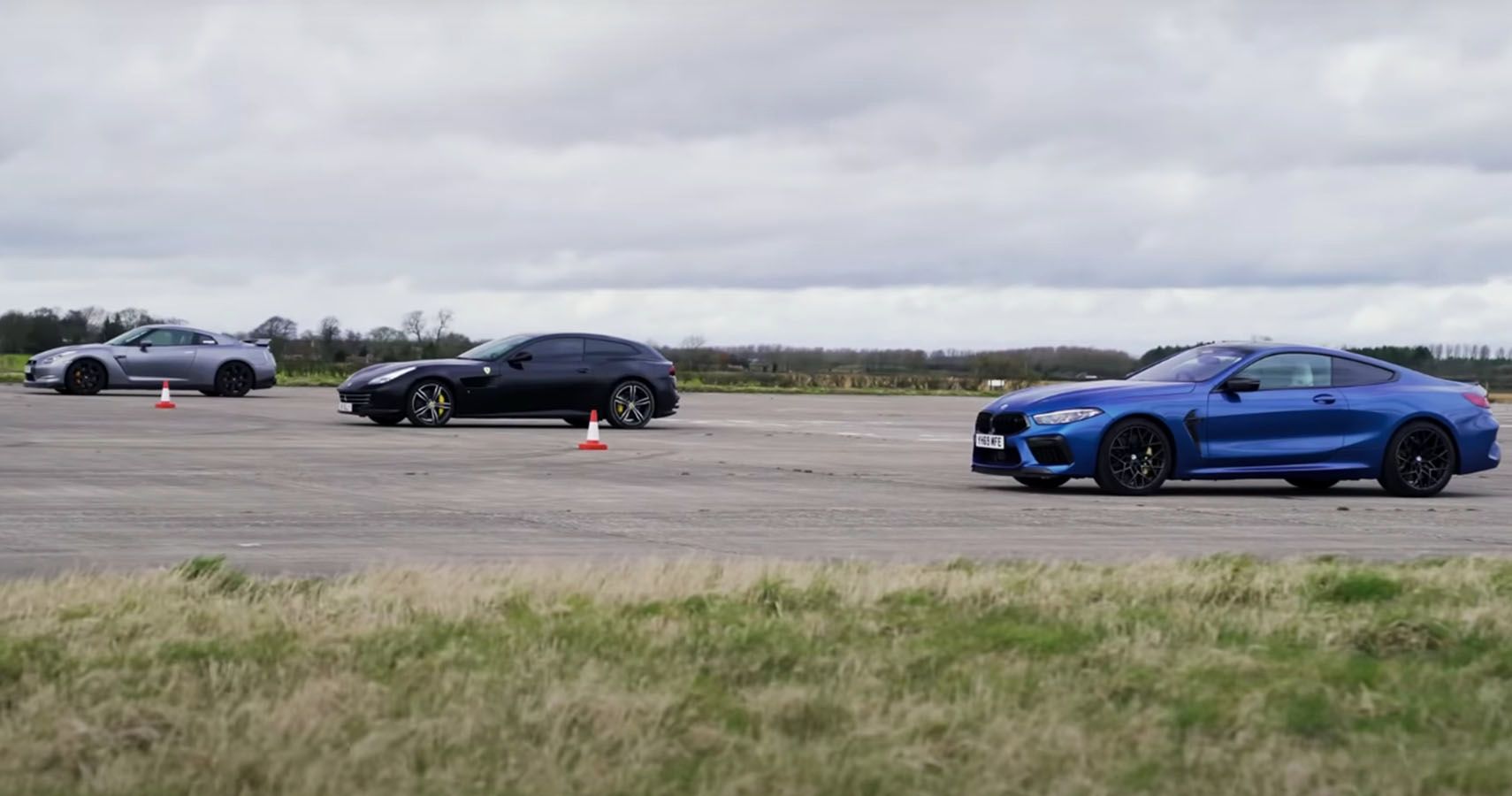 Let's Race! BMW M8 Vs Ferrari GTC4Lusso Vs Nissan GT-R