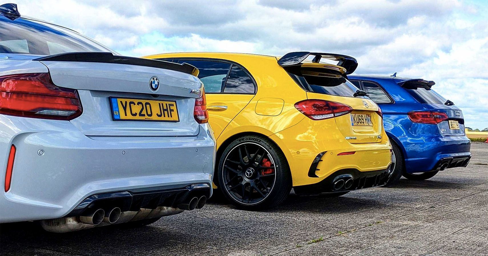 German Drag Race: BMW M2 CS Vs AMG A45 S Vs Tuned Audi RS3