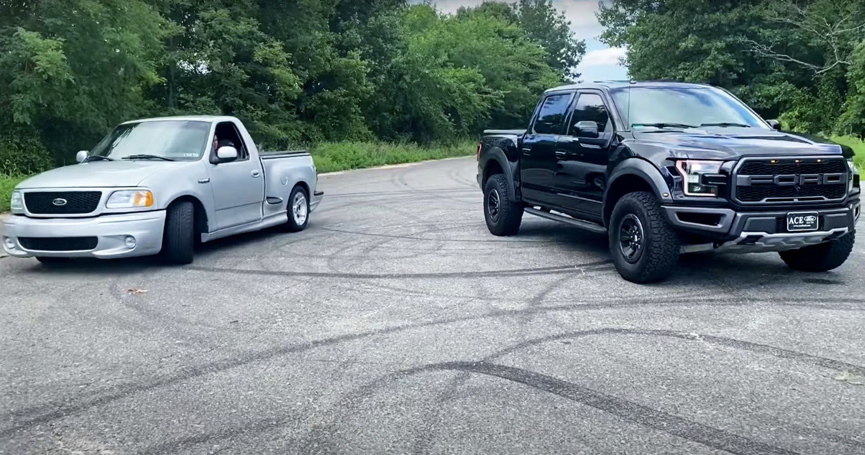 Ford F-150 Drag Action: New School Raptor Vs Old School Lightning