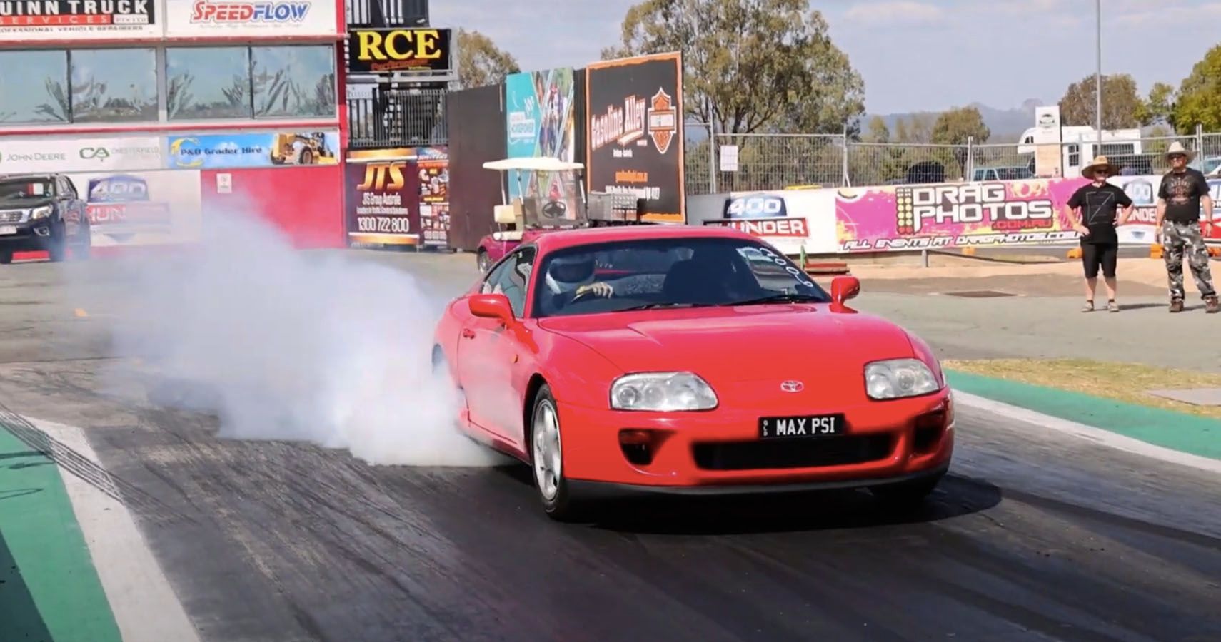 Watch This Turbo 1UZ V8-Swapped Mk4 Supra Hit The Strip