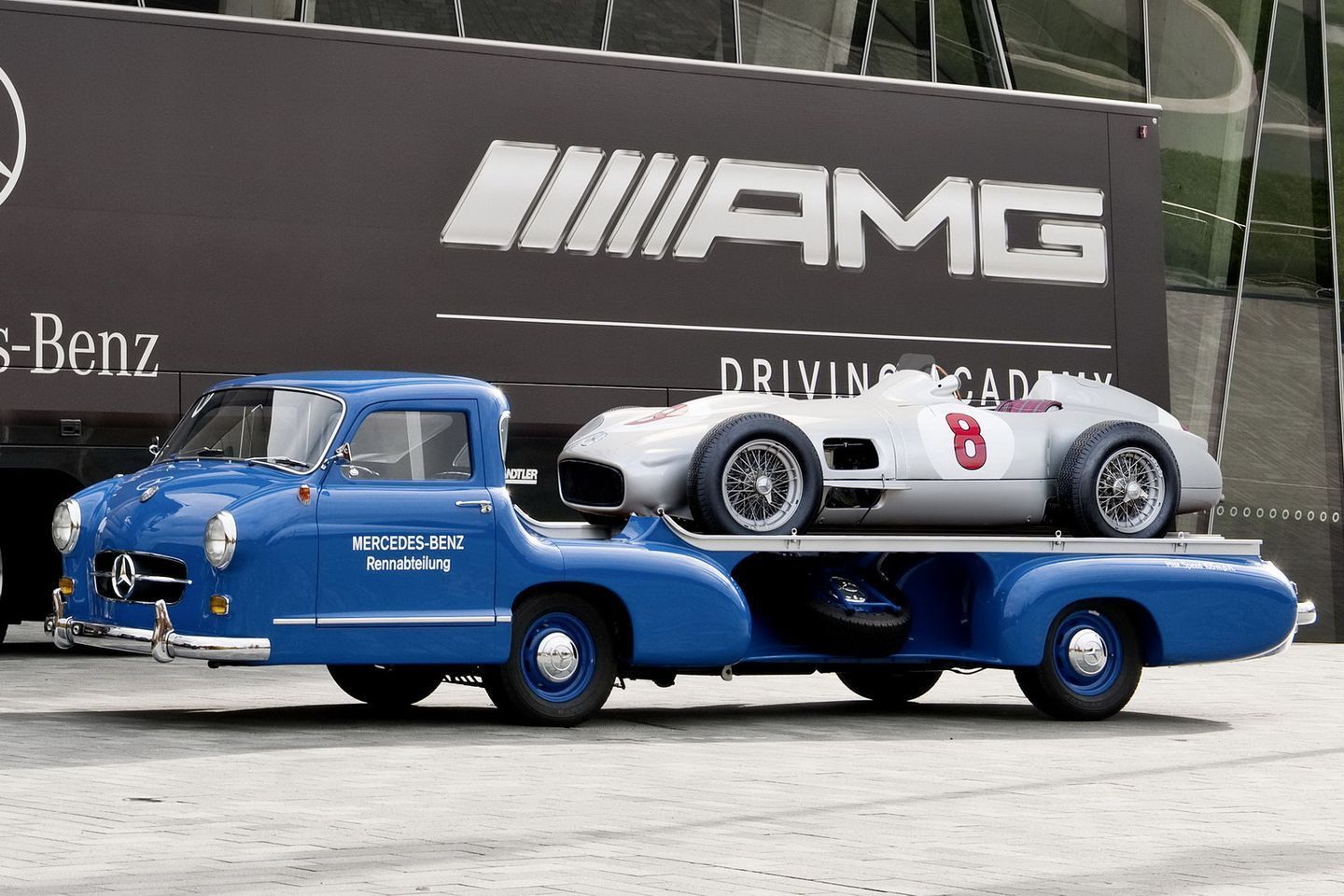 The Blue Wonder: Mercedes' Ultimate Race Car Transporter