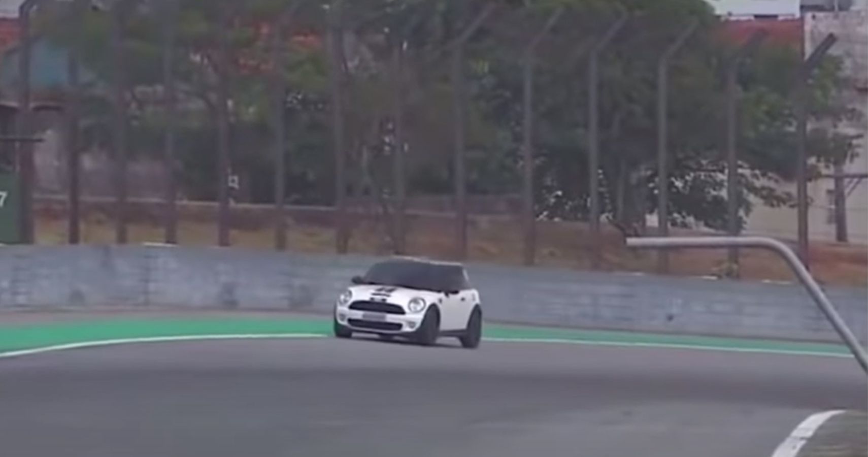 Watch This Mini Cooper Accidentally Drive Onto The Wrong Track During ...