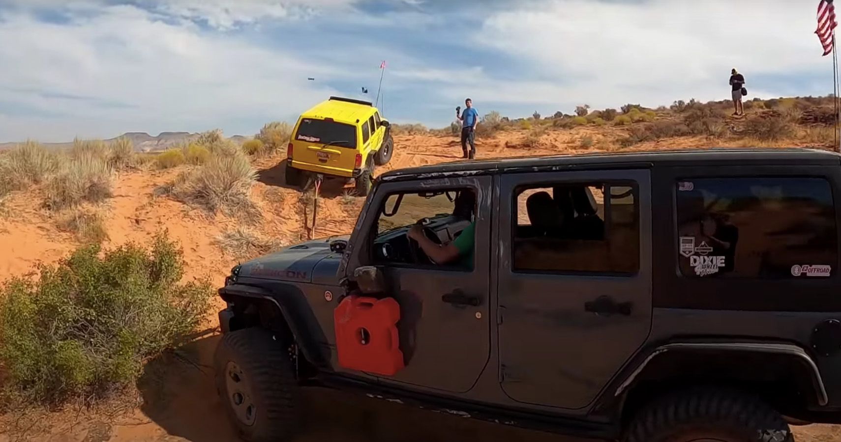Watch This Rolled Jeep Wrangler With No Power Get Pulled Back From The Edge