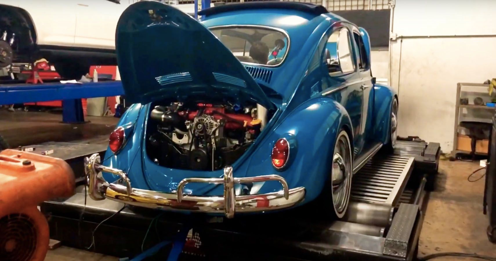 Watch A Subaru STI-Swapped Volkswagen Bug Approach 350HP On The Dyno