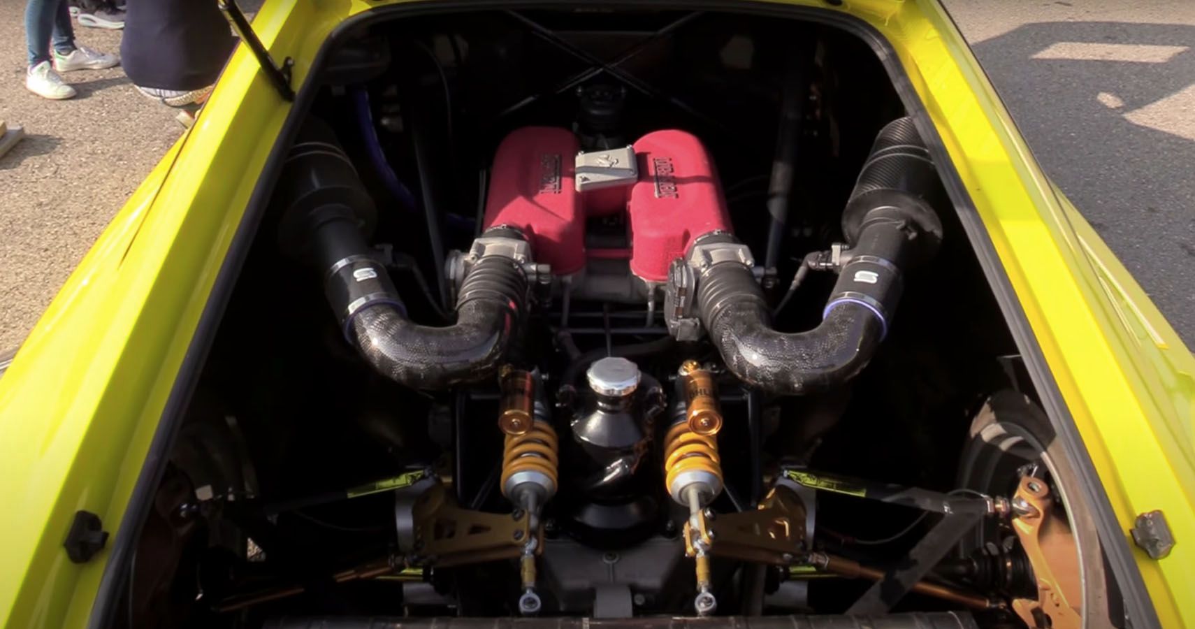 Listen To This Widebody Toyota Celica Boasting A Mid-Engined Ferrari V8