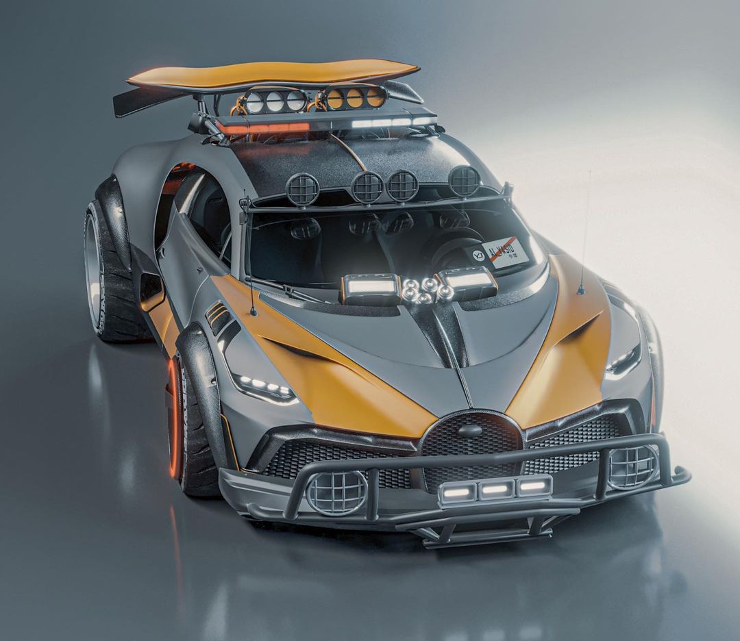 This Rendered Baja-Ready Bugatti Divo Belongs In Cyberpunk 2077