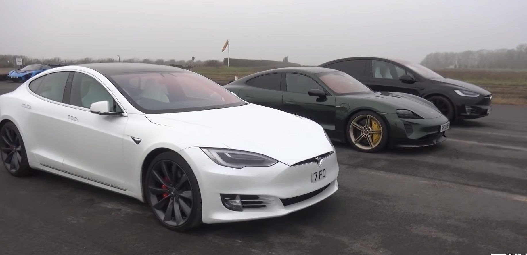 Watch This Taycan Turbo S Drag Race Cheetah-Stanced Model S And Model X ...