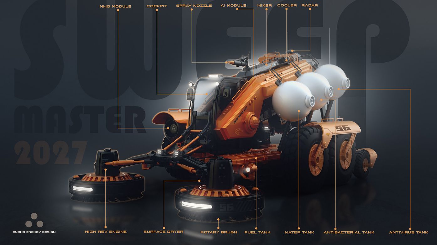 Futuristic Street Sweeper Makes Litter Cleanup Look Fun