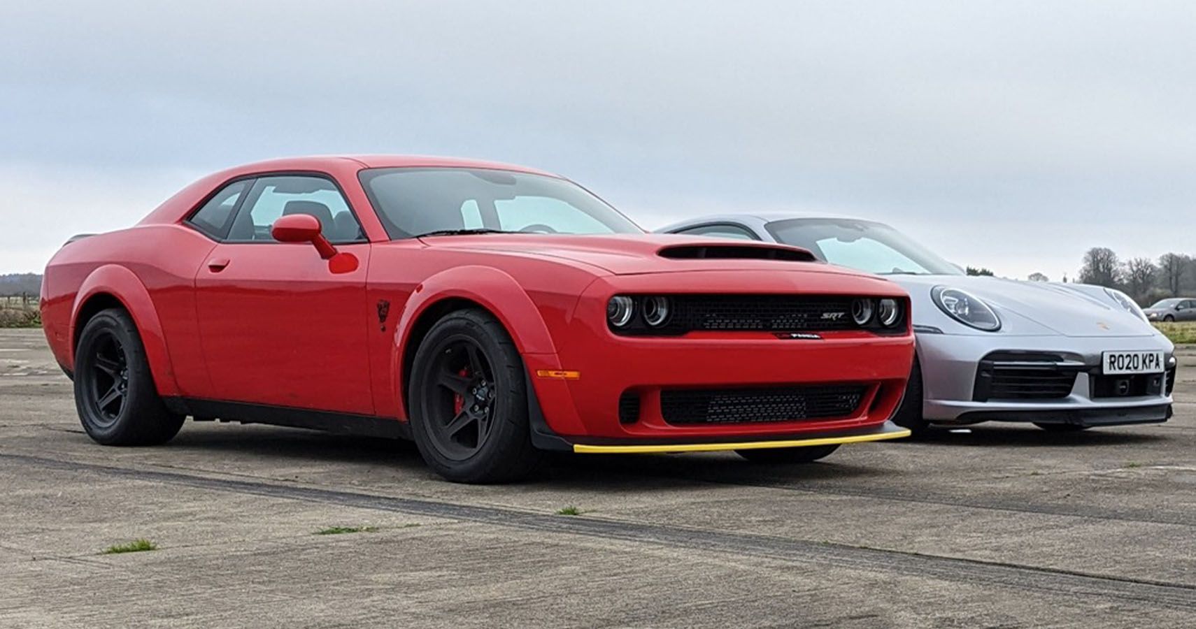 Dodge Challenger Demon Crosses The Pond To Challenge A 992 Porsche 911 ...