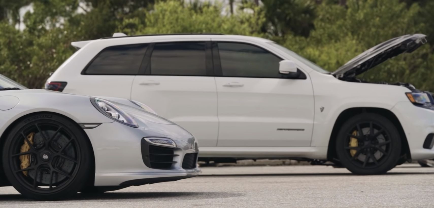 Watch This 1400-HP Twin-Turbo Trackhawk Tear Up The Drag Strip
