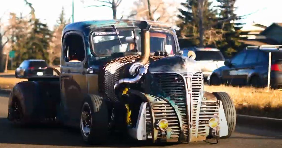 Watch Insane 1000-HP Caged Rat Rod Doing Donuts, Burnouts For First Time