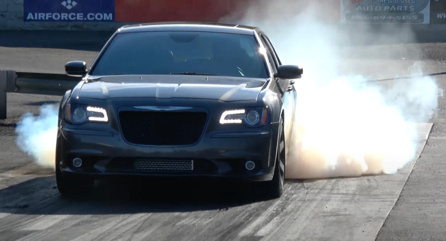 Watch This Hellcat Swapped Twin-Turbo 300c Tear Up The Drag Strip