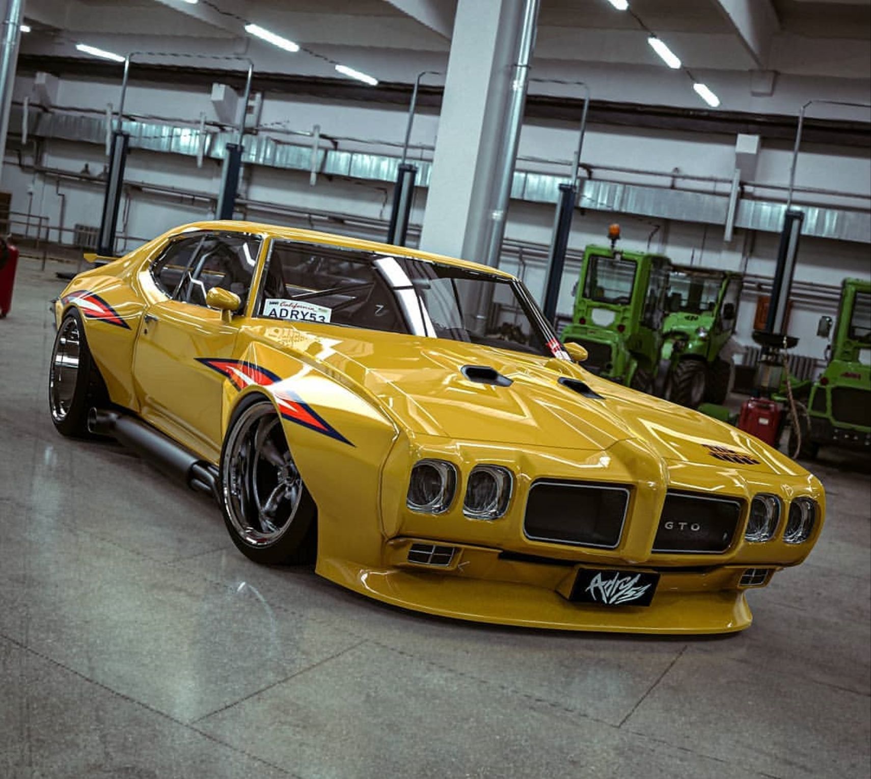 Widebody 1970 Pontiac GTO Judge Rendering Gives Off Trans-Am Racing Vibes
