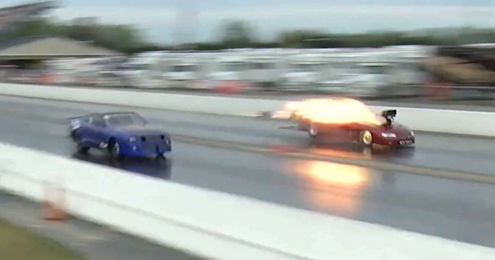 Watch This Blown Pontiac GTO Rocket To Victory In Fiery Run