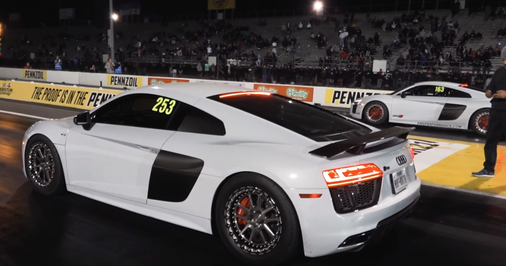 Watch This Stock-Engined Audi R8 Hit 0-60 MPH In 1.3 Seconds