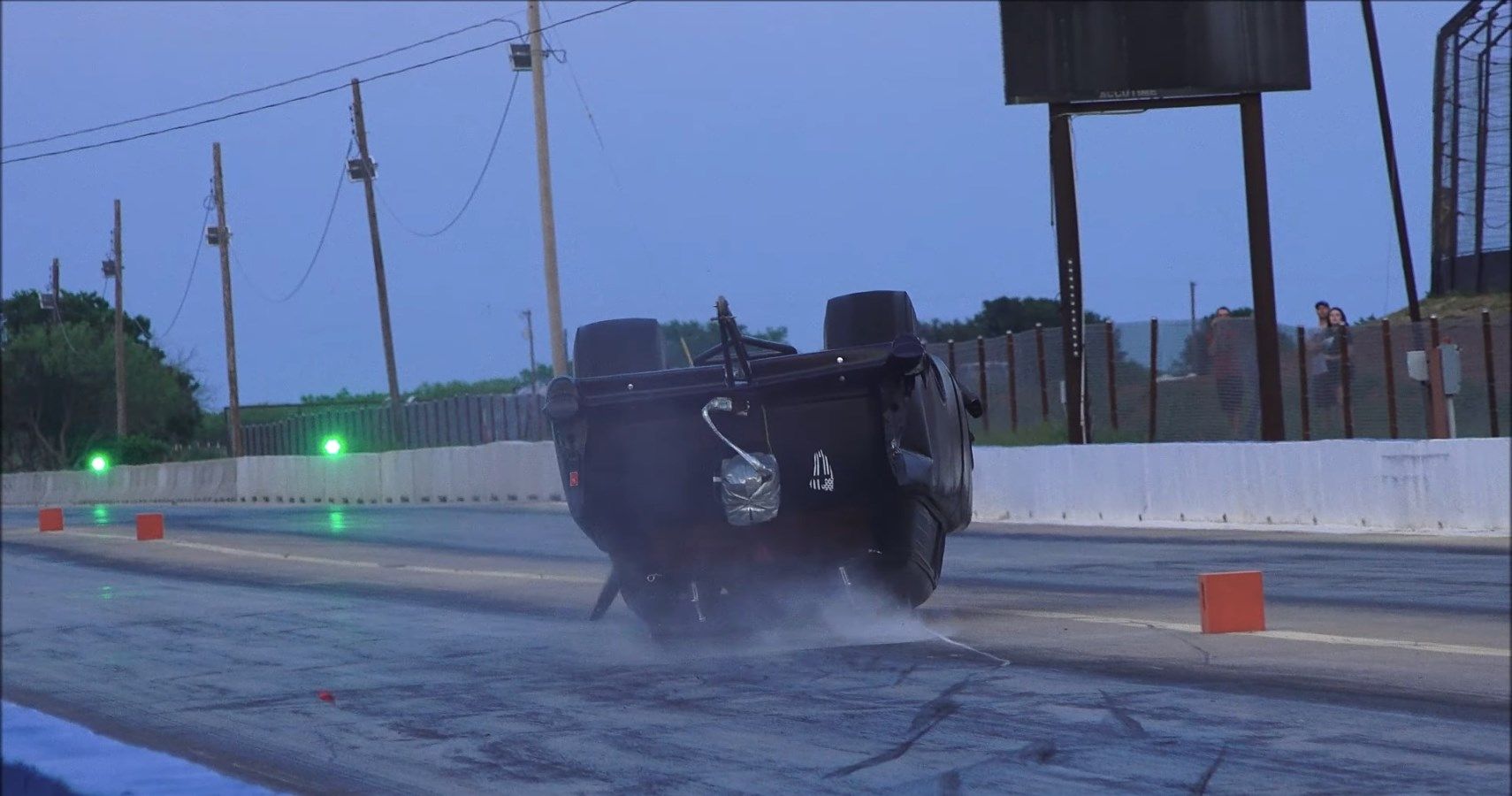 Watch: Chevy Wagon Hits Wall And Flips Over In Scary Crash, Driver OK