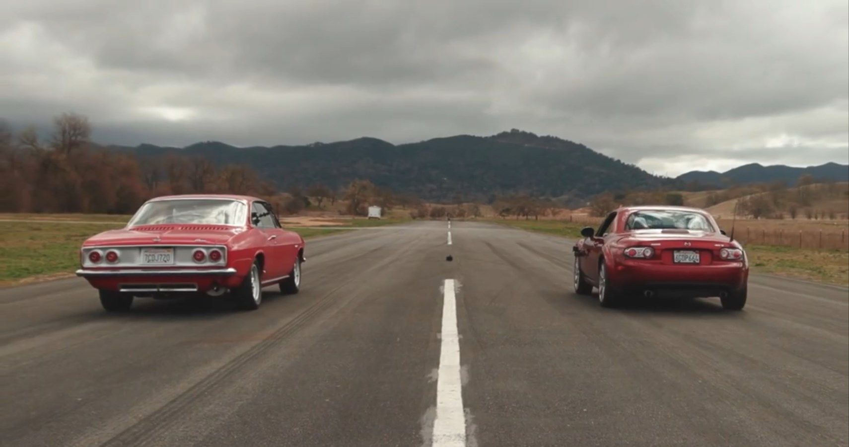 Watch Tim Allen’s Old Corvair Drag Race This MX-5 Miata