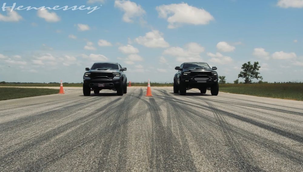 Watch: 702 HP Ram TRX Takes On A 1000 HP Hennessey TRX