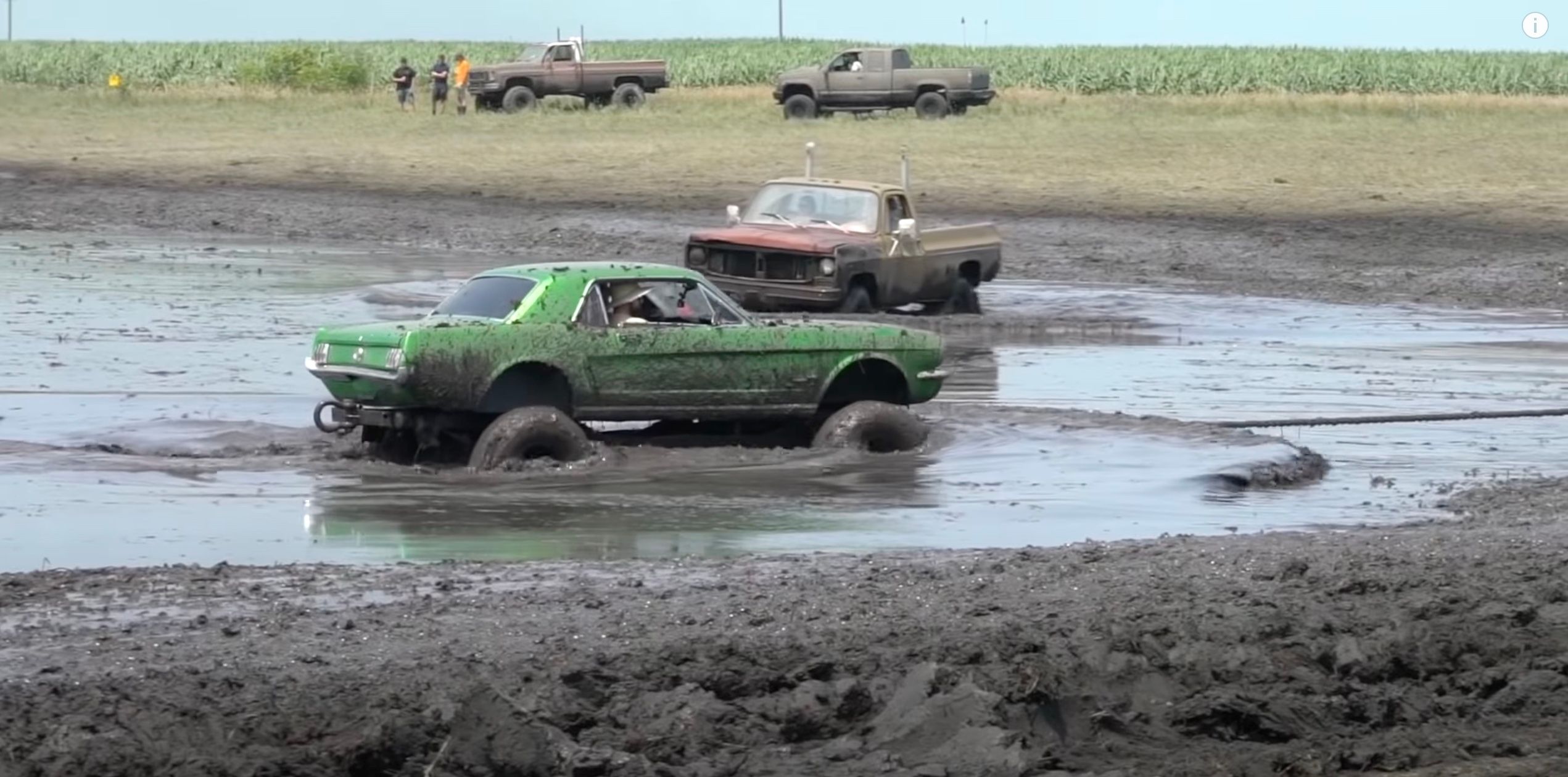 Watch This Mud Pond Humble A Lifted Mustang