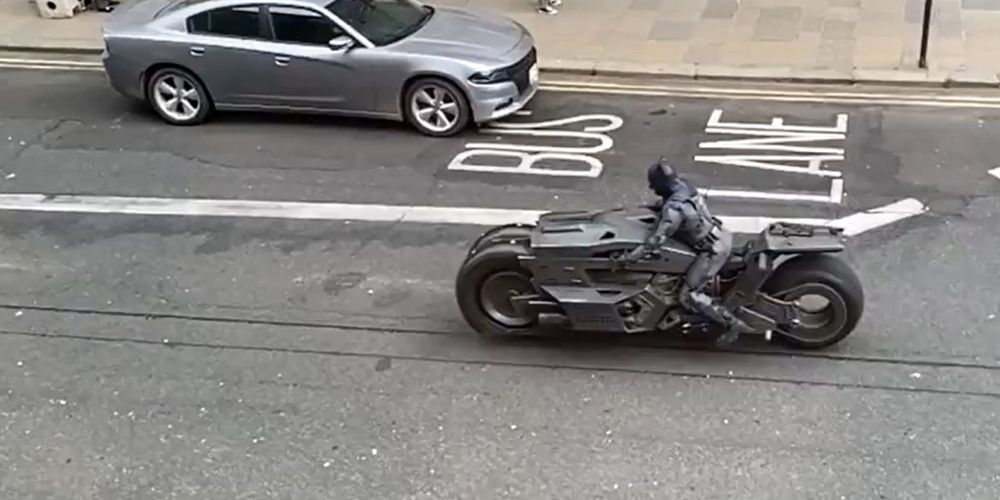 See The New Batcycle In Action On 'The Flash' Set In Glasgow