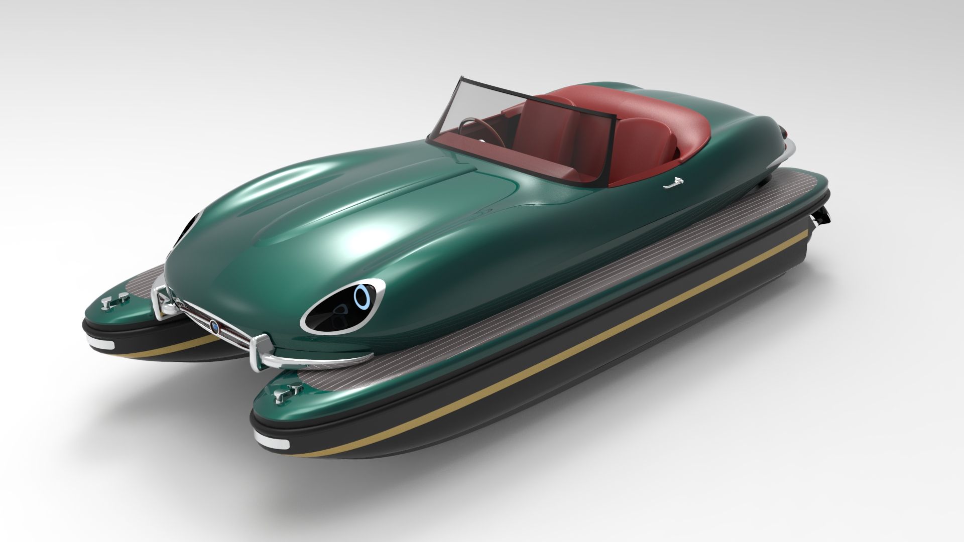 Floating Motors Show Off Their La Perla Jaguar E-Type Motorboat