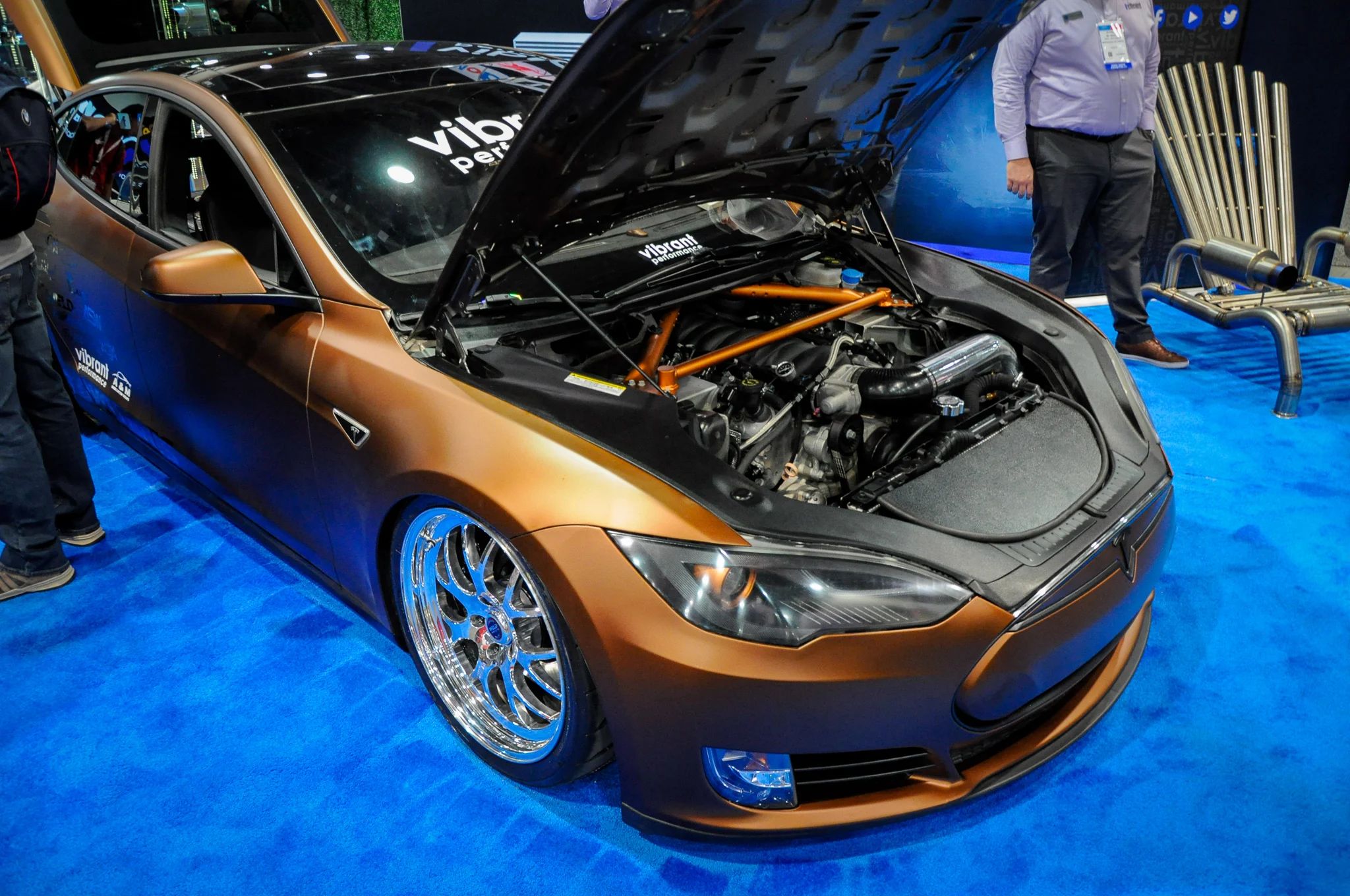 Rich Rebuilds' V8 Tesla Stole The Show At SEMA 2021
