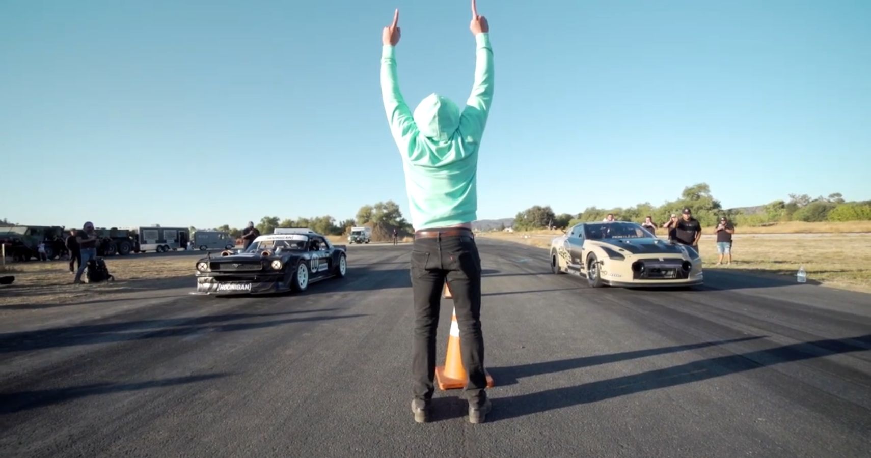 Watch: Ken Block's Daughter Races Modified Mustang Against 6-Second R35 ...