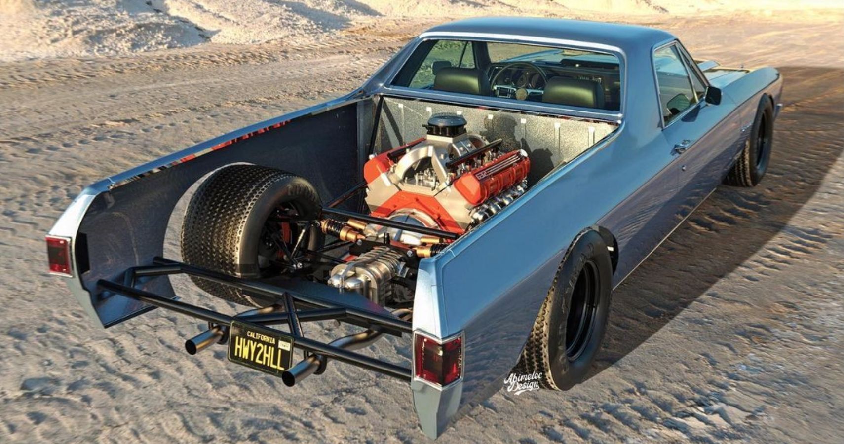 Chevy El Camino Gets The Big-Block Engine It Deserves In Digital Rendering