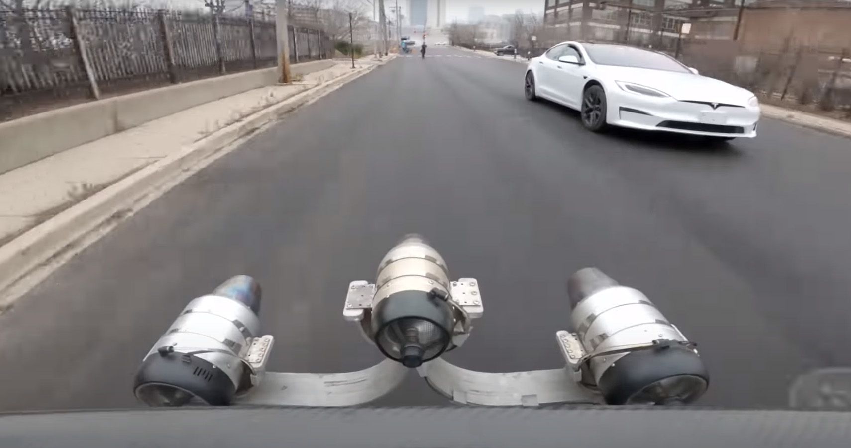 Watch This Jet-Powered Tesla Take On A Model S Plaid In A Street Race