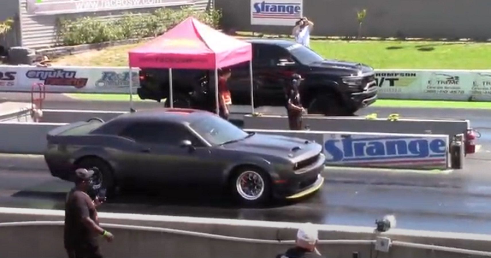 Drag Race Pits RAM TRX Against "World's Fastest Charger" And ZR1