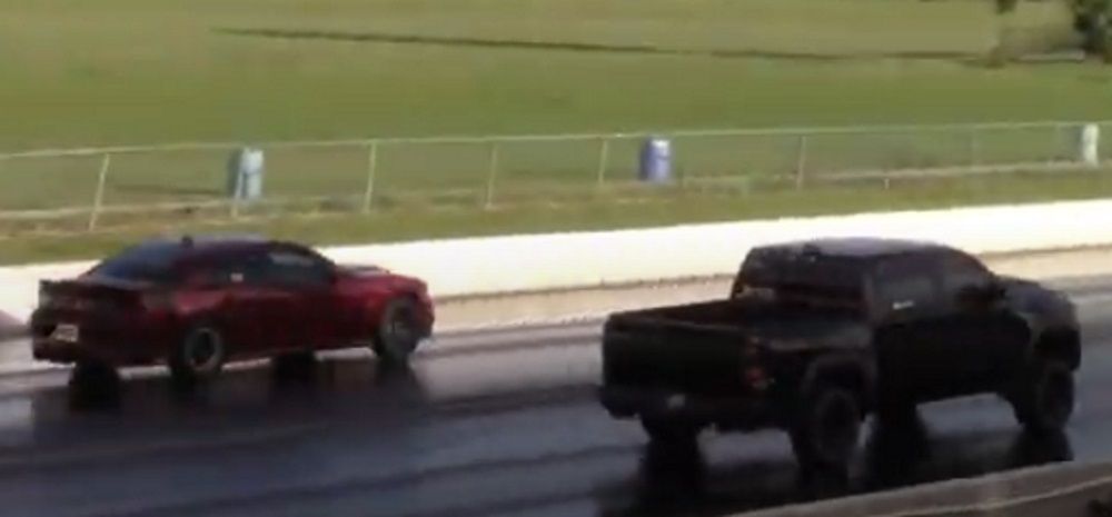 Drag Race Pits RAM TRX Against "World's Fastest Charger" And ZR1