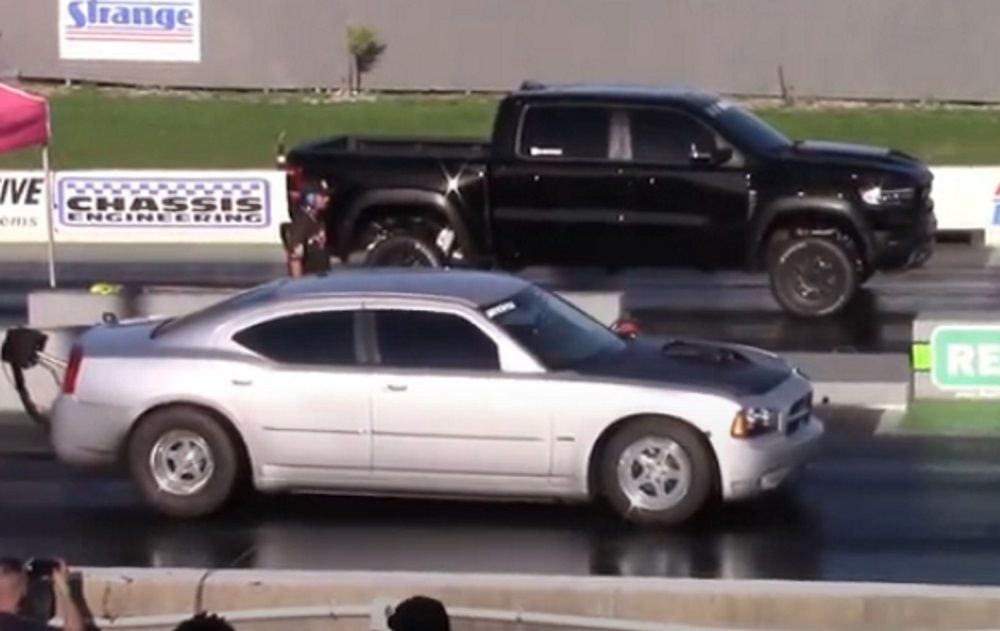 Drag Race Pits RAM TRX Against "World's Fastest Charger" And ZR1