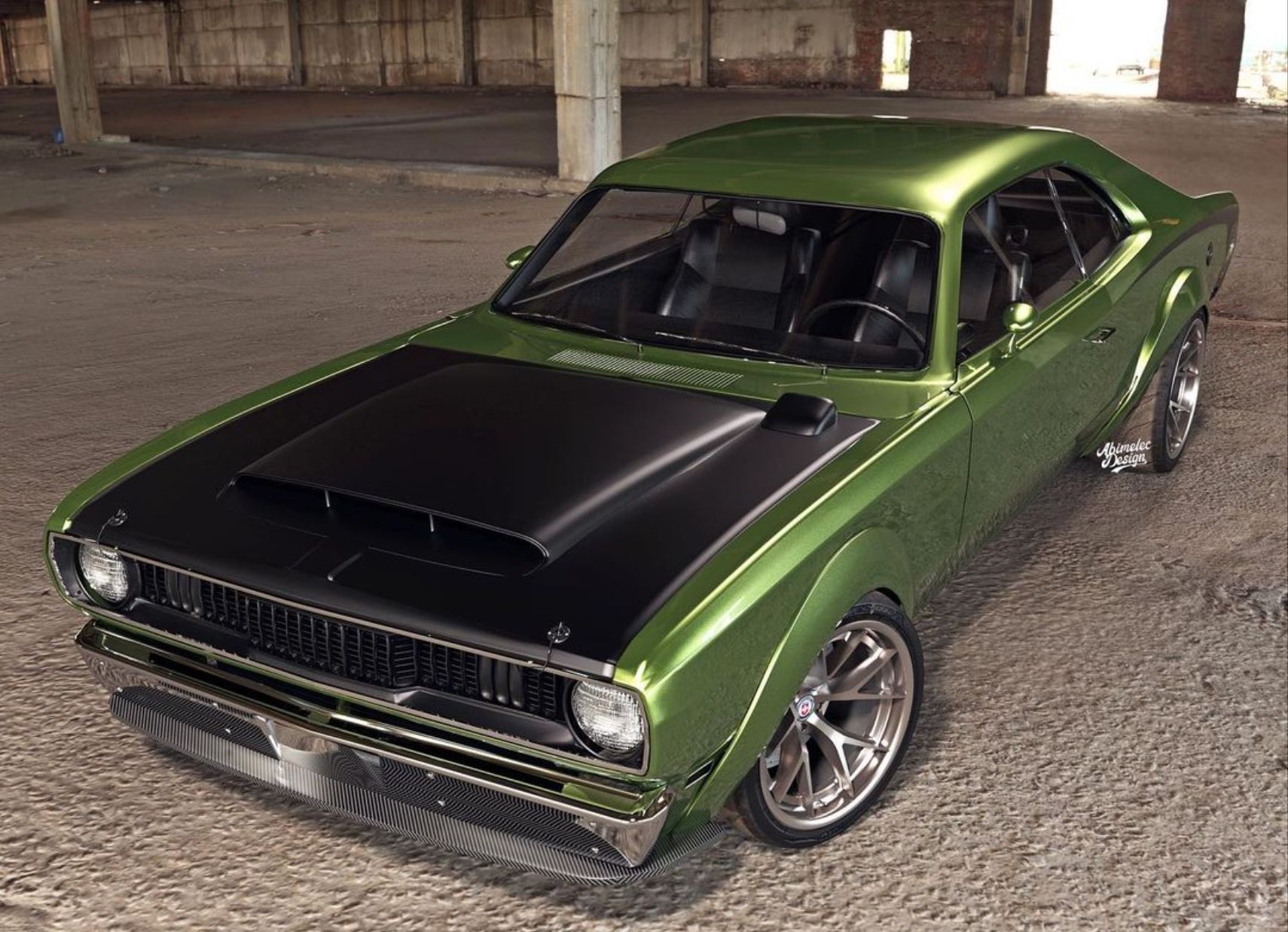 Rendering Of A Dodge Super Bee With A Hellcat Engine