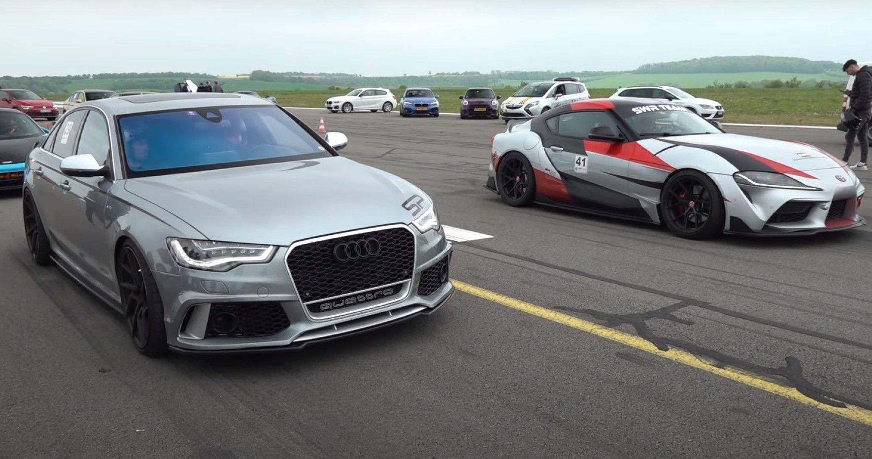Audi RS6 Sedan SP6 Street Performance Drag Races 650HP Toyota GR Supra