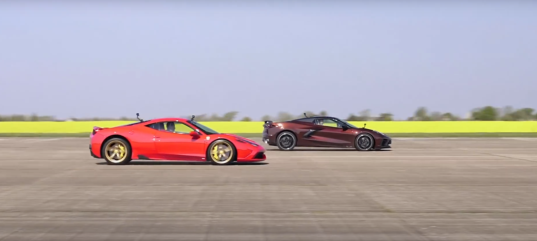 Watch This C8 Corvette Drag Race A Ferrari 458 Speciale
