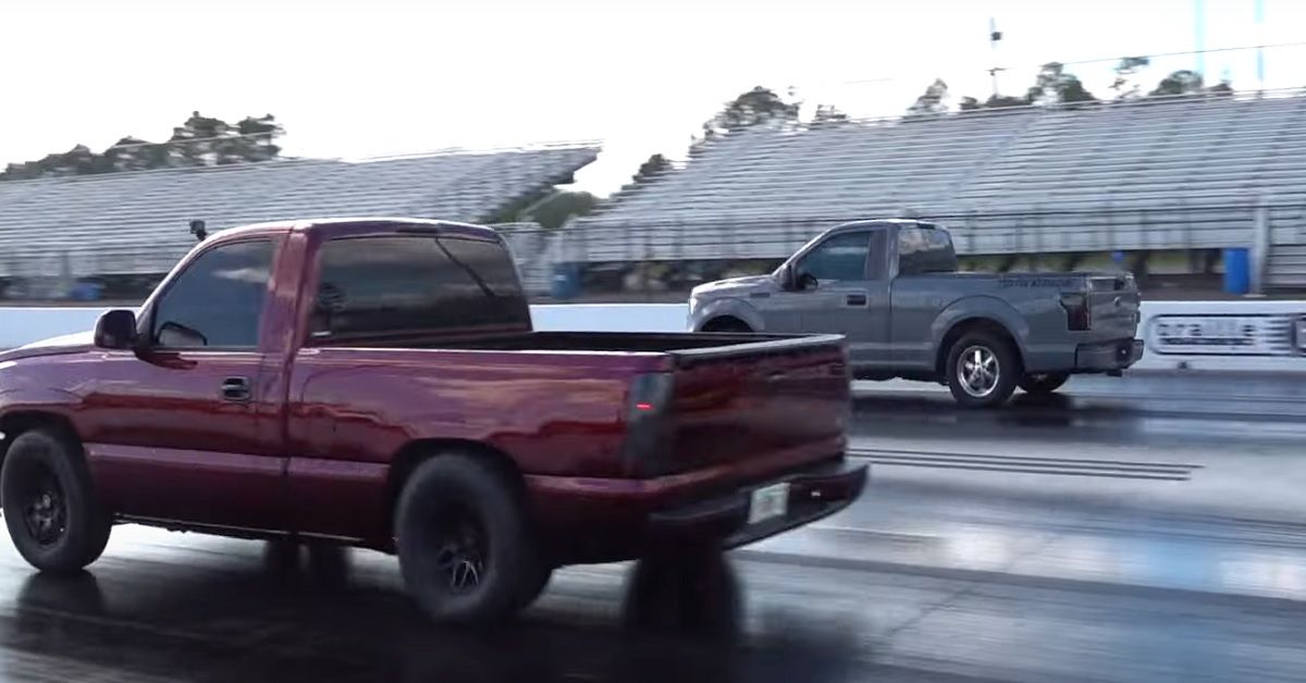 Watch A Supercharged Ford F-150 Battle Some Stiff Competition At The Track
