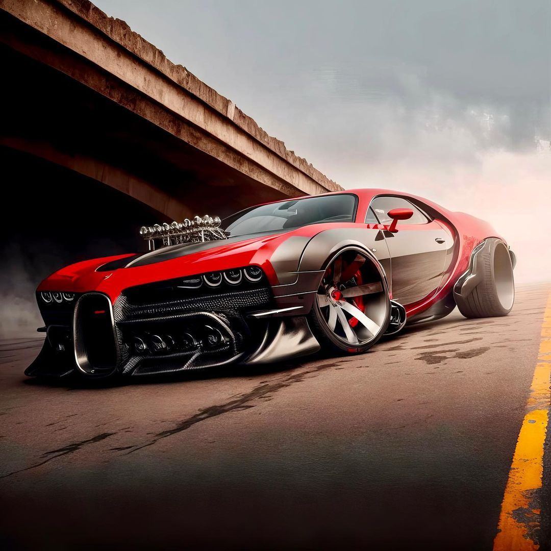 These Cyberpunk Inspired Bugatti Chiron Muscle Cars Are Unreal