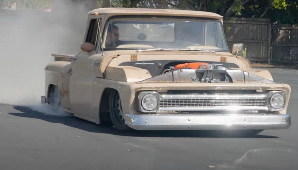 Watch This Slammed Chevy C10 Restomod And Silverado 454 SS Tear Up The ...