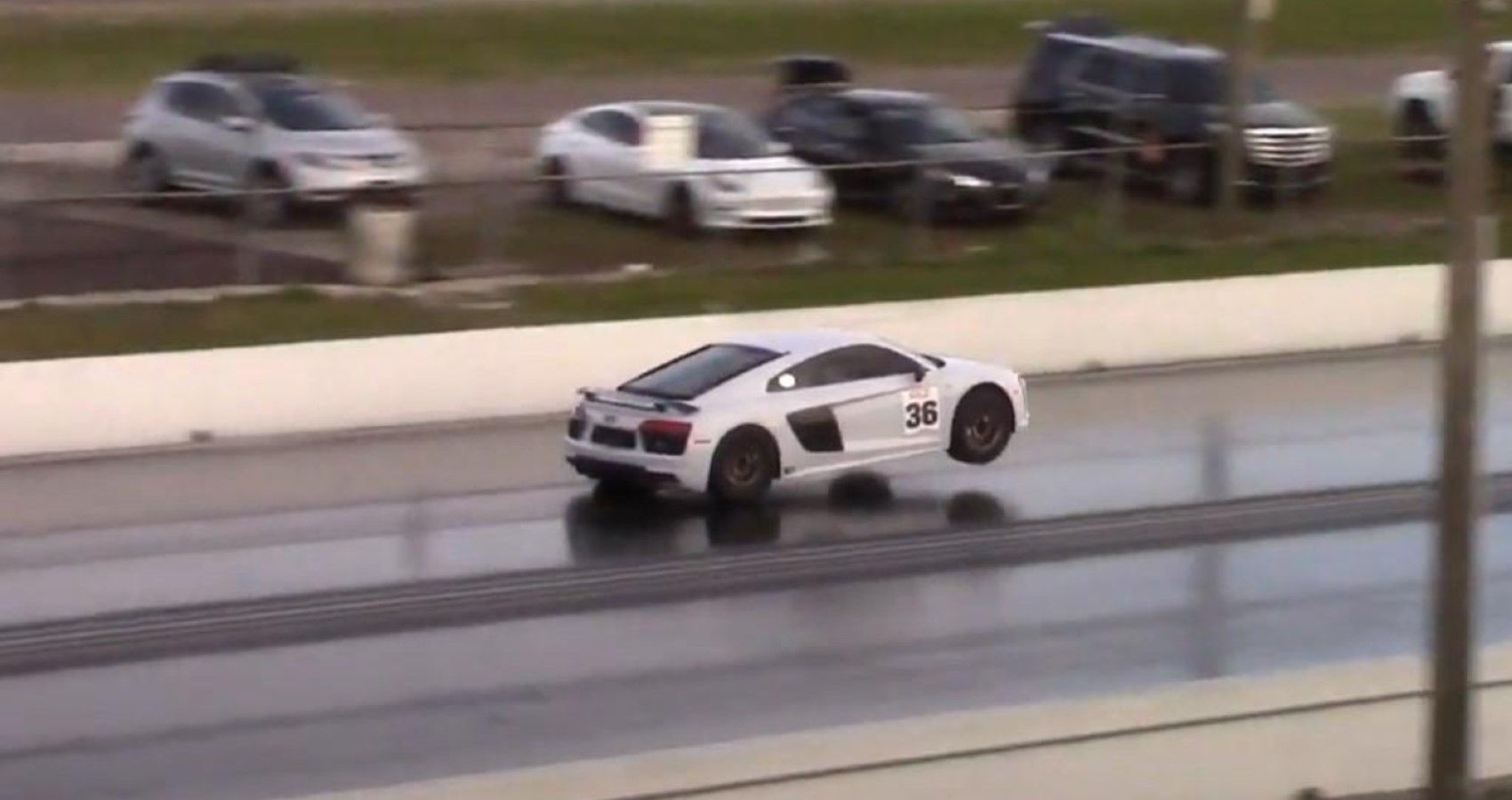 These Audi R8s Show A Nissan R35 GT-R How To Pop A Proper Wheelie