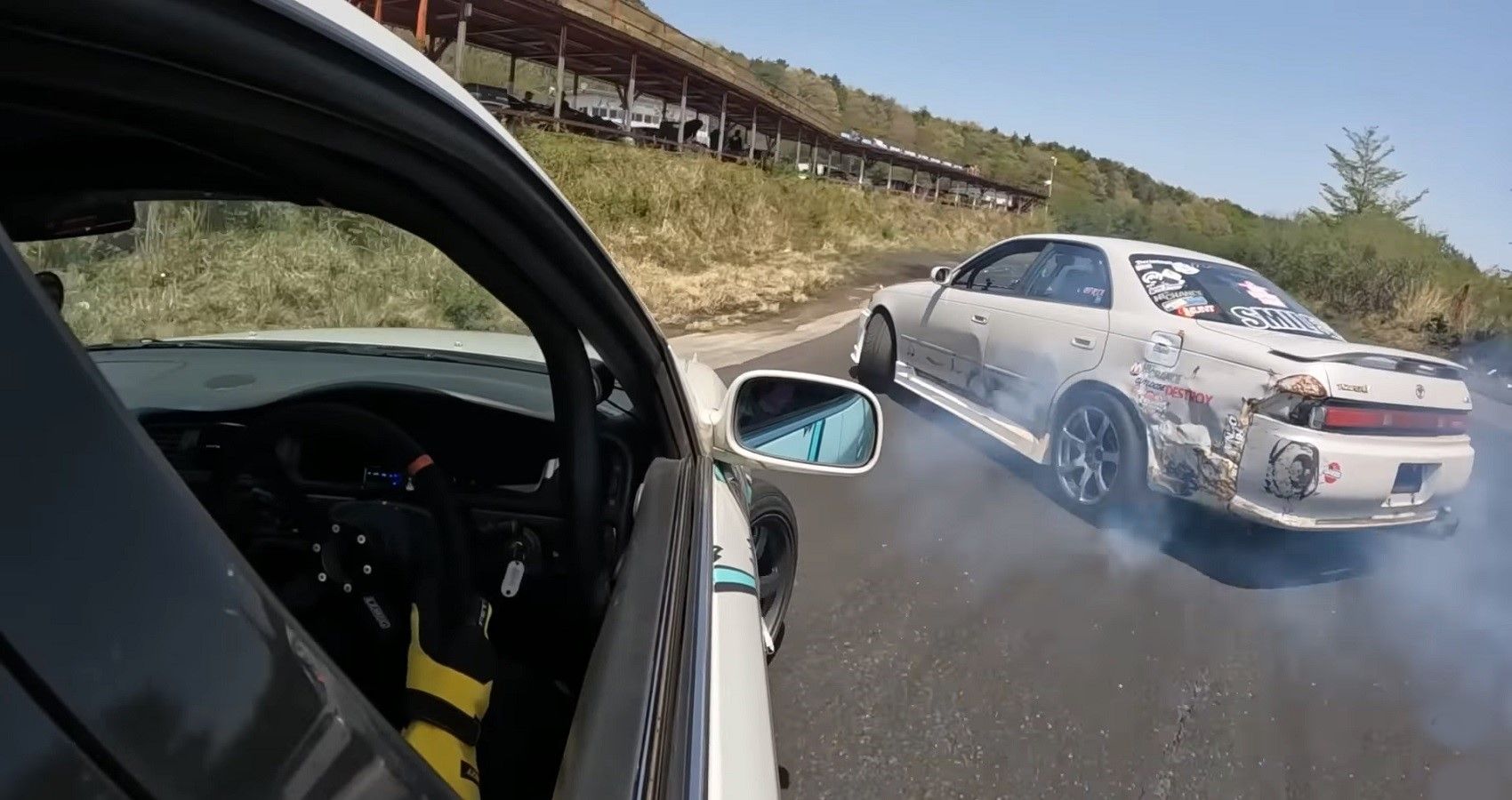 Here's What Happens When These Tandem-Drifting Toyotas Get Crazy