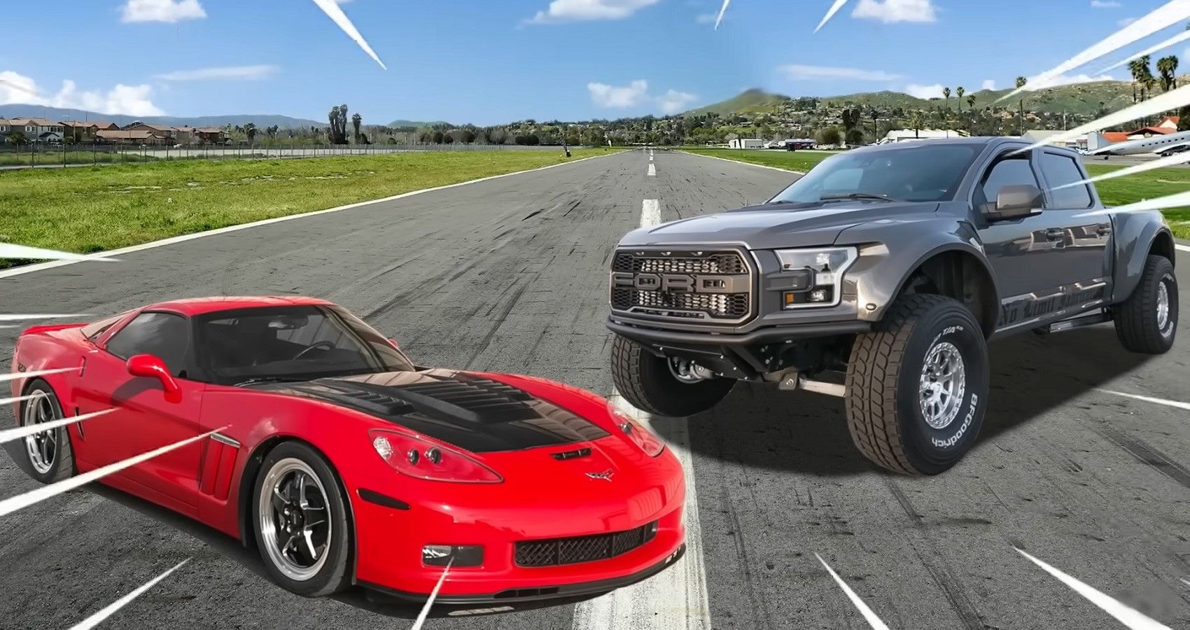 This Chevrolet Corvette Grand Sport Takes On The Ford Raptor R At The Strip